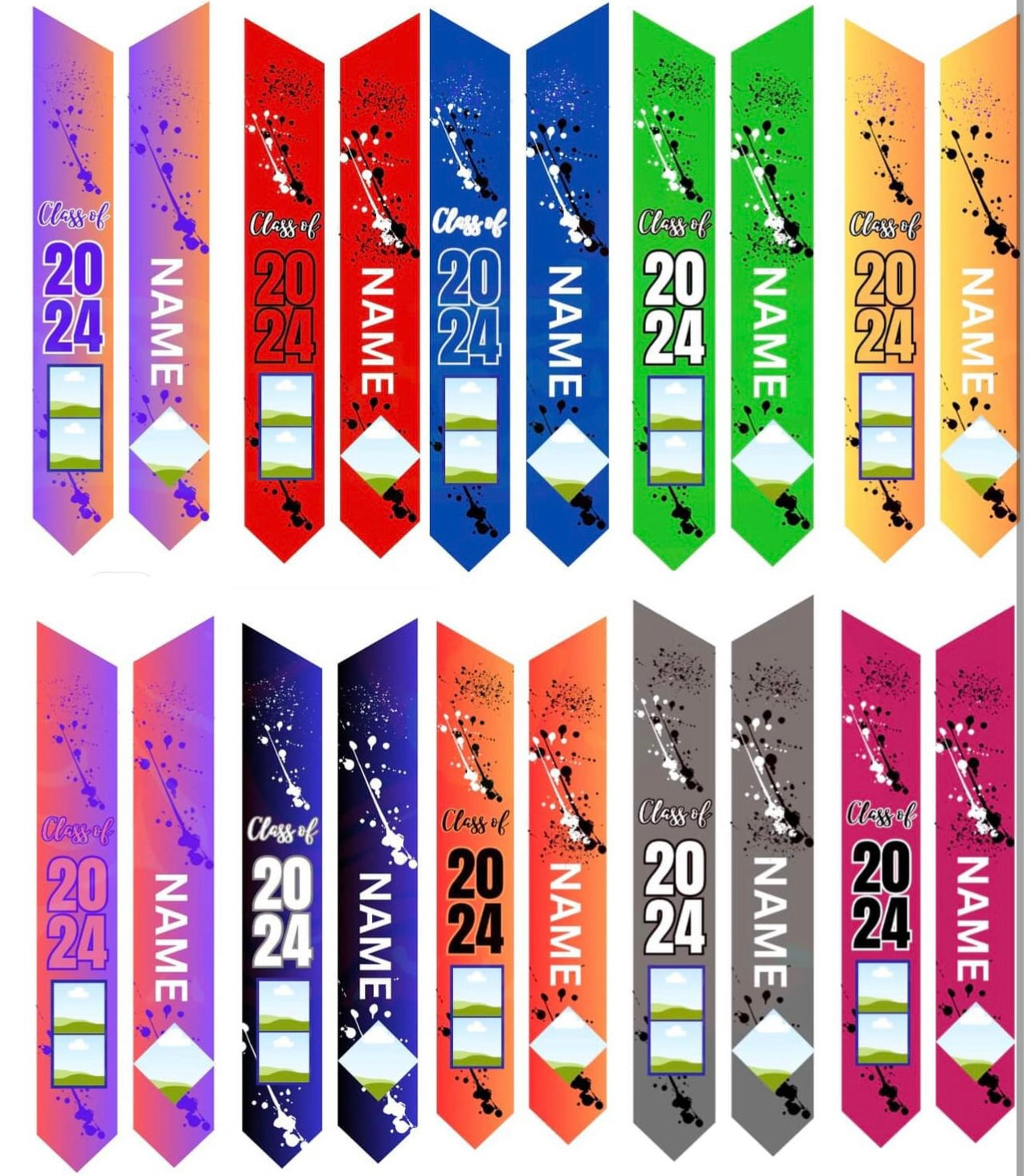 Graduation stole templates bundle – Virtual Melanin Sublimation Blanks