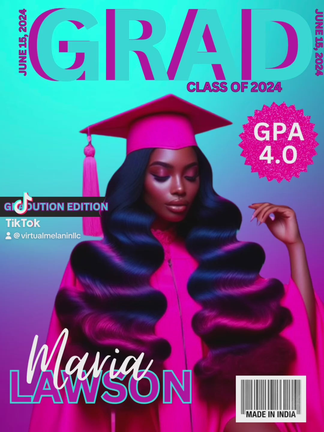 Graduation magazine template – Virtual Melanin Sublimation Blanks