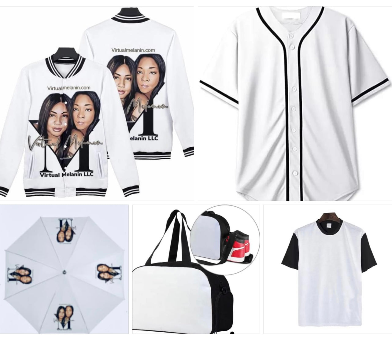 Branding merchandise kit – Virtual Melanin Sublimation Blanks